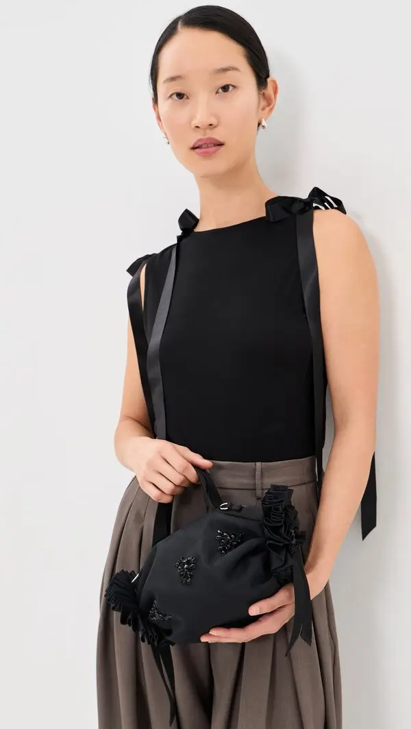 Simone Rocha Turbo Embellished Mini Double Ribbon Rosette Bag