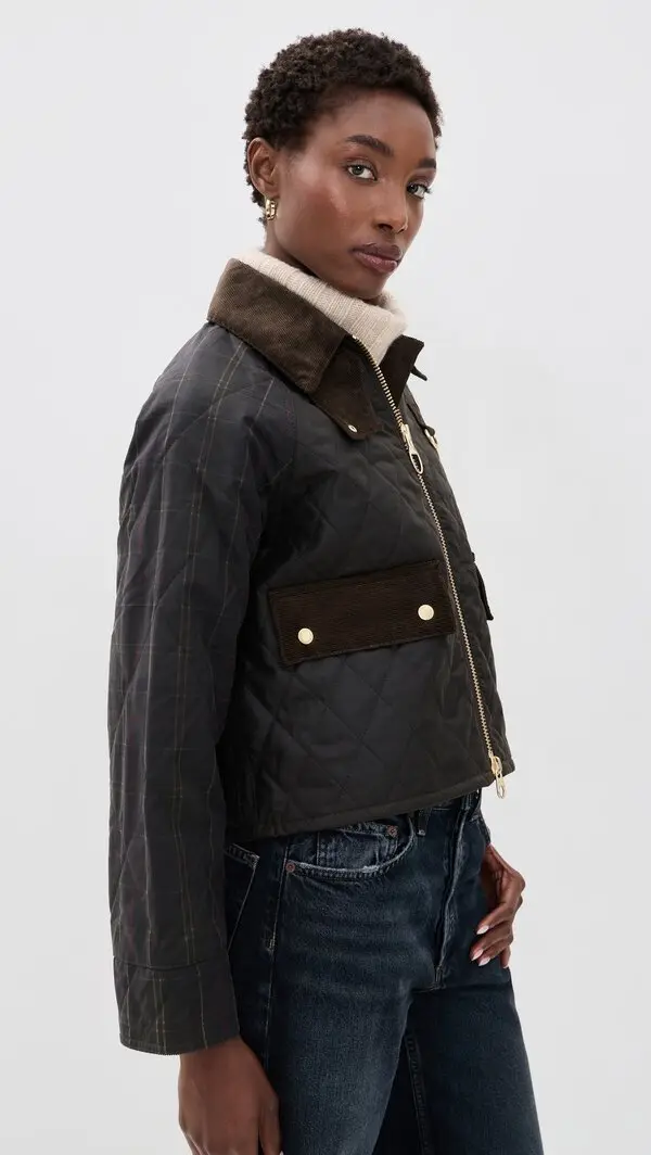 Barbour Tartan Reimagined Icons Tartan Quilted Spey Wax Jacket