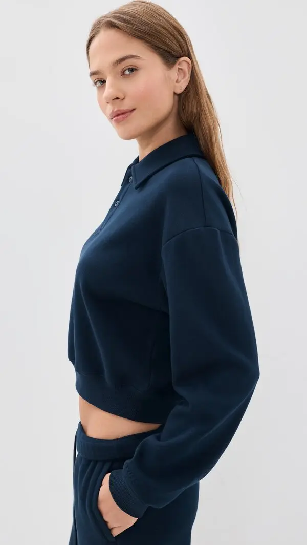 SKIMS Fleeced Polo Sweatshirt