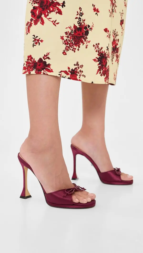 Mach & Mach Little Plateau Satin Mules
