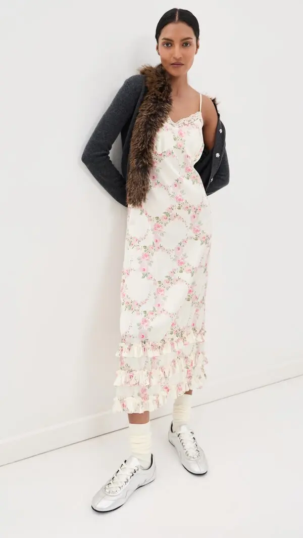 Simone Rocha Ruffle Frill Hem Slip Dress