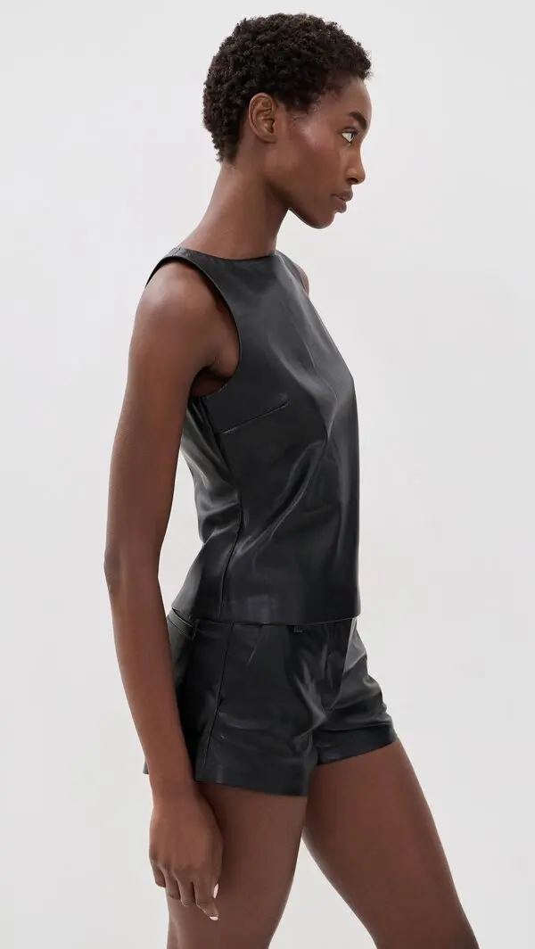 Joe's Jeans The Vegan Leather Boat Neck Tank