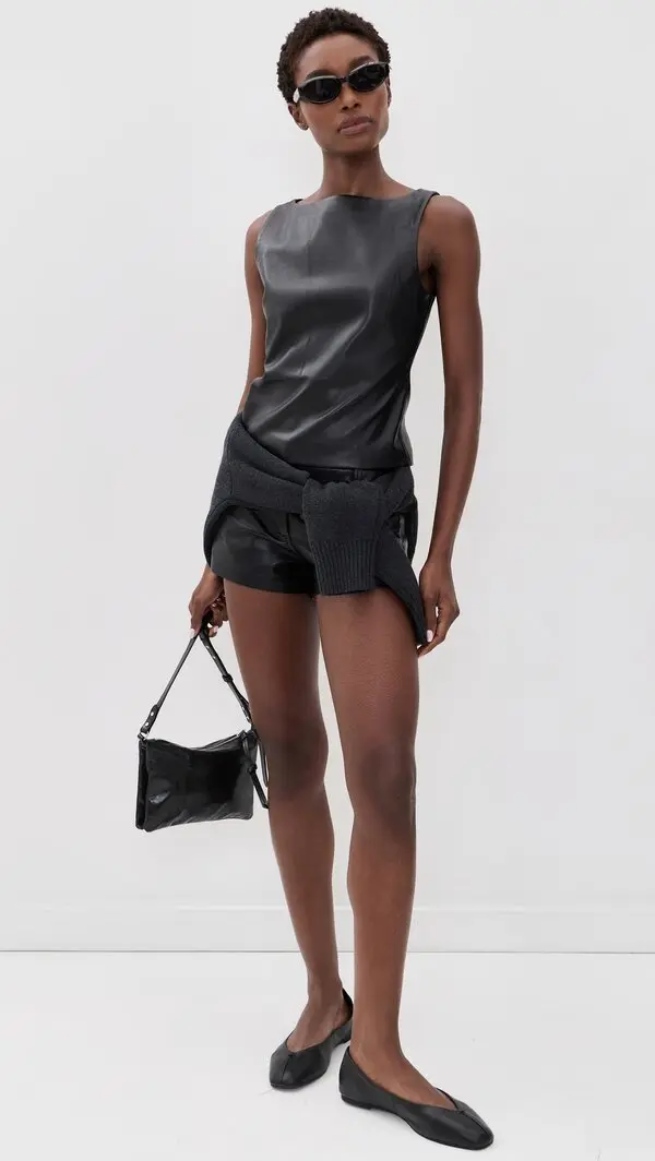 Joe's Jeans The Vegan Leather Boat Neck Tank