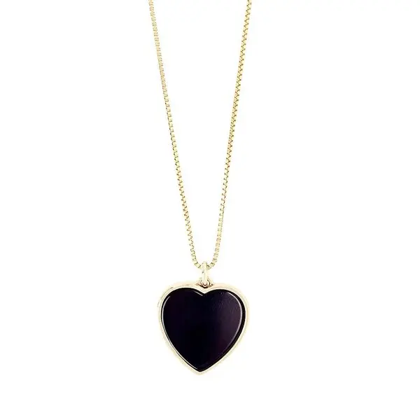 BECKET + QUILL Onyx Heart Necklace