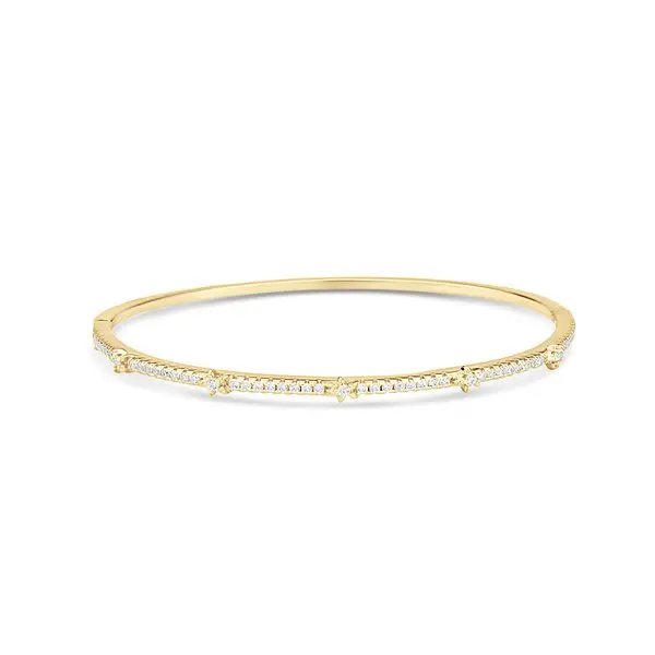 SHYMI Thin Pave Bangle With Star - Gold