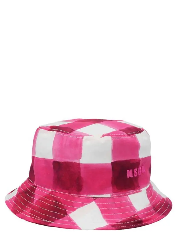 MSGM Gingham-check Bucket Hat