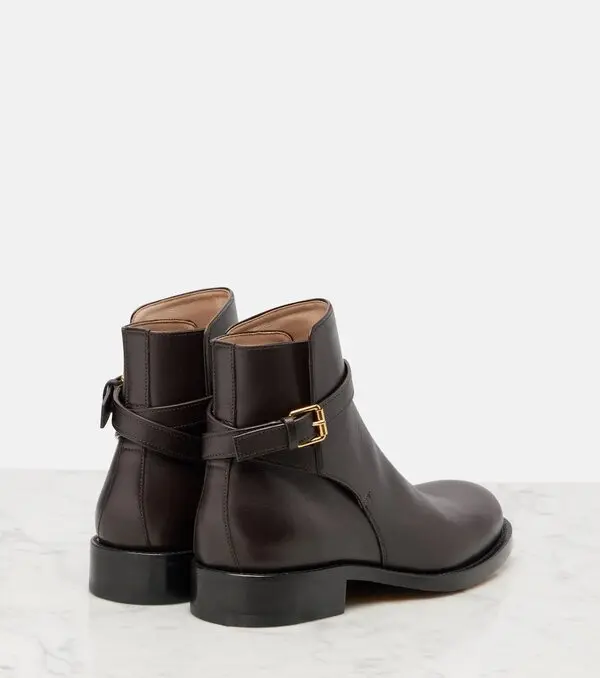 THE ROW Nobilis Leather Ankle Boots
