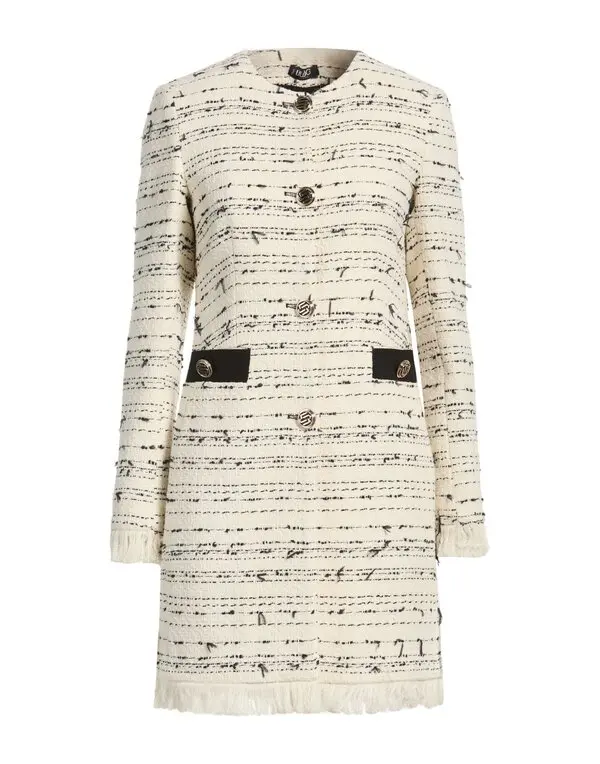 Liu Jo Tweed Overcoat With Decorative Pockets