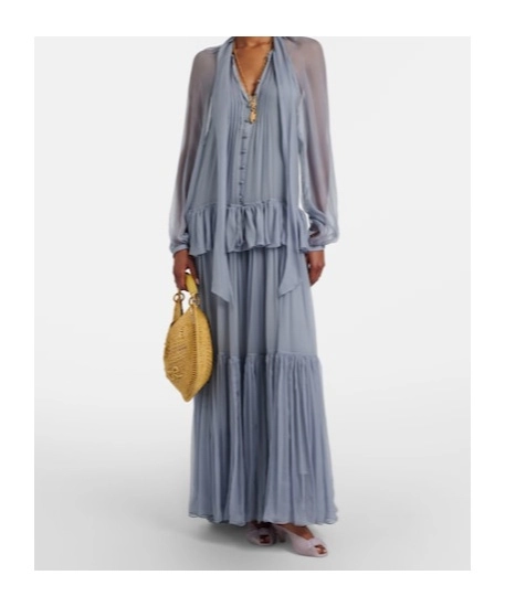 Chloé Ruffled Silk Muslin Maxi Dress