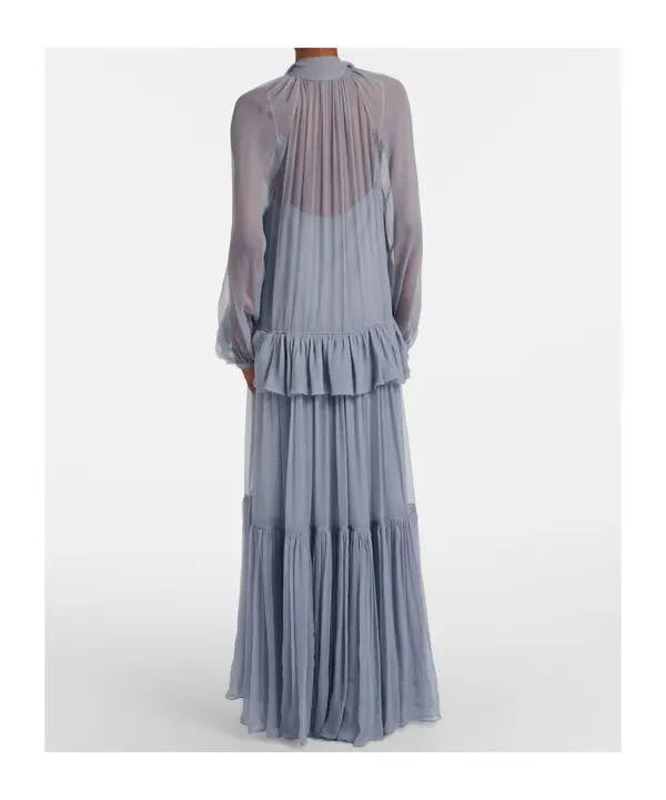 Chloé Ruffled Silk Muslin Maxi Dress