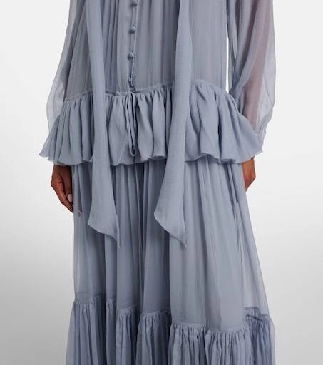 Chloé Ruffled Silk Muslin Maxi Dress
