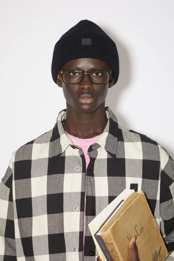 Acne Studios Face Logo Patch Rib-knit Beanie