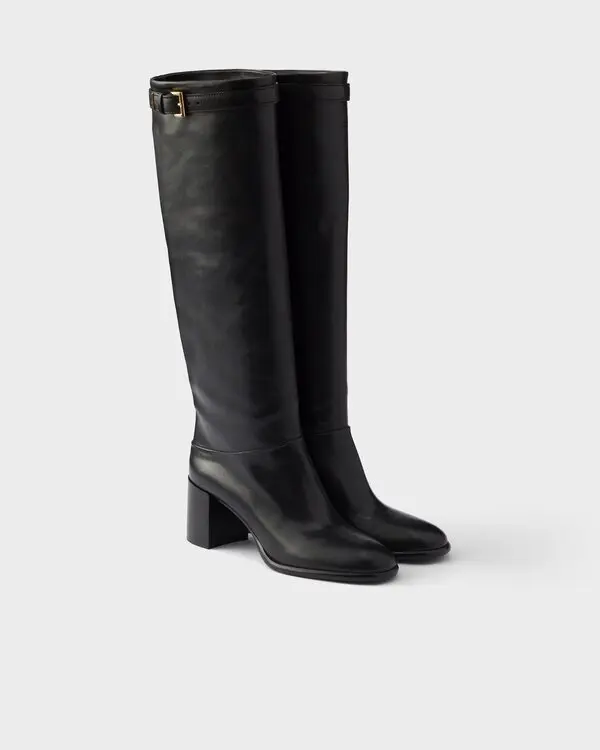 Prada Leather Boots - Black