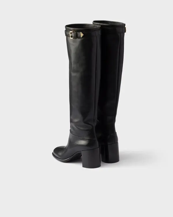 Prada Leather Boots - Black