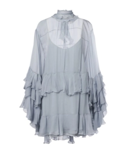 Chloé Ruffled Muslin Minidress - Blue