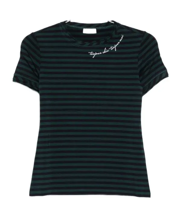 Liu Jo Striped Embroidered T-shirt