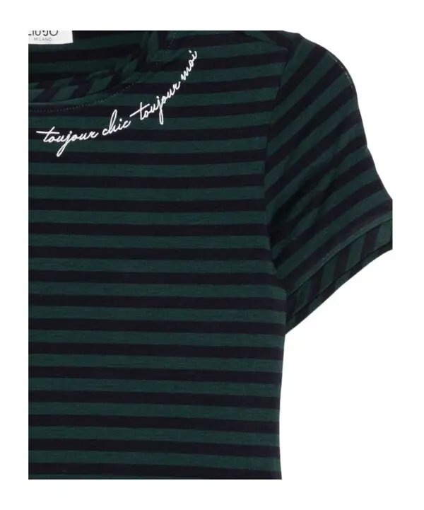 Liu Jo Striped Embroidered T-shirt