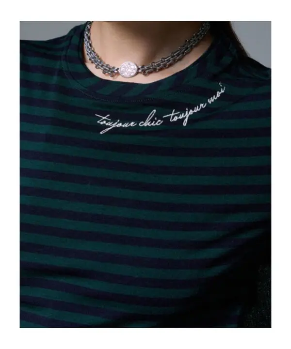 Liu Jo Striped Embroidered T-shirt