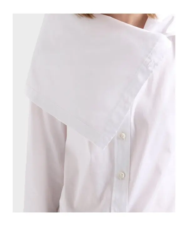 7 For All Mankind High-neck Long-sleeve Shirt - White