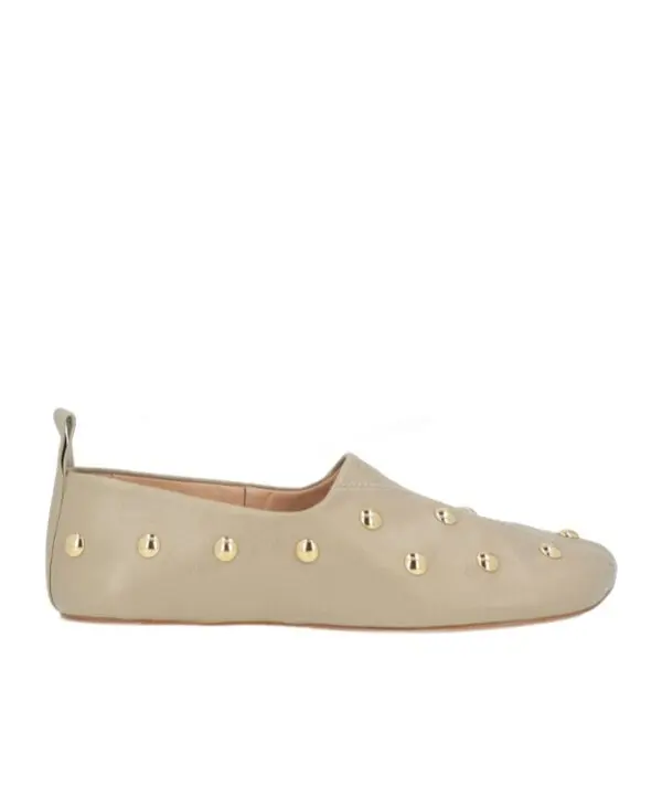 Chloé Minimalist Leather Ballet Flats - Sand-colored
