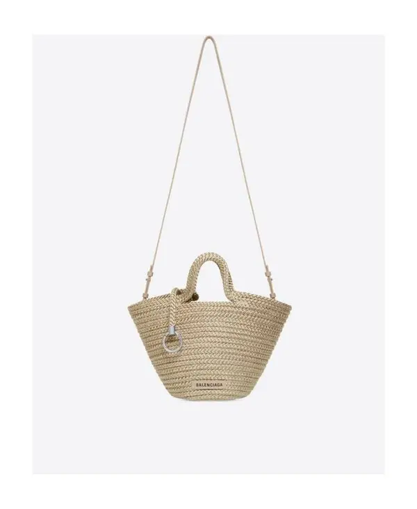 Balenciaga Borsa Ibiza Small Basket Con Tracolla Da Donna In Beige