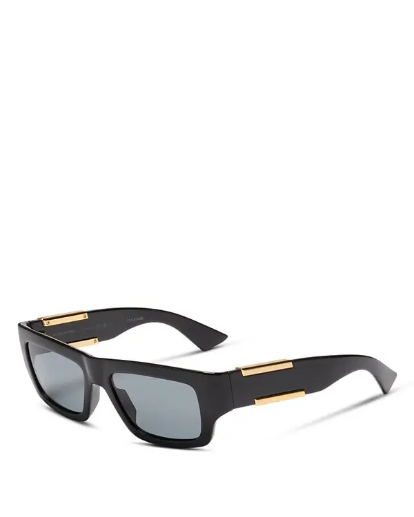 Bottega Veneta Rectangular Sunglasses, 53mm - Black