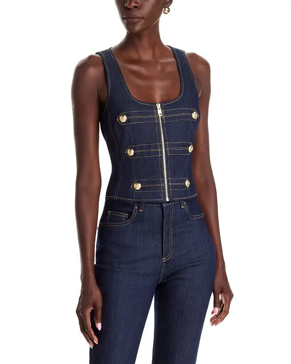 Cinq À Sept Abbot Scoop Neck Denim Top