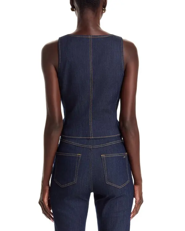 Cinq À Sept Abbot Scoop Neck Denim Top