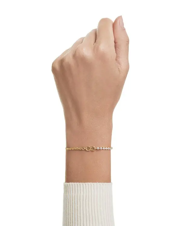SWAROVSKI Matrix Stone & Chain Flex Bracelet - Gold
