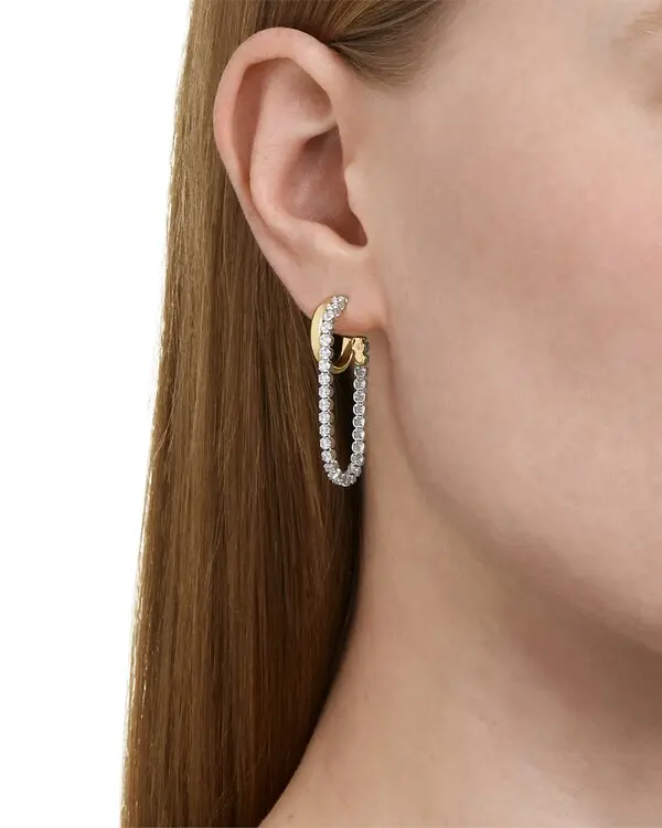 SWAROVSKI Hyperbola Stone Chain Hoop Earrings