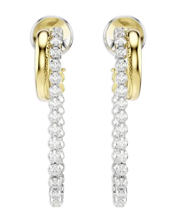 SWAROVSKI Hyperbola Stone Chain Hoop Earrings