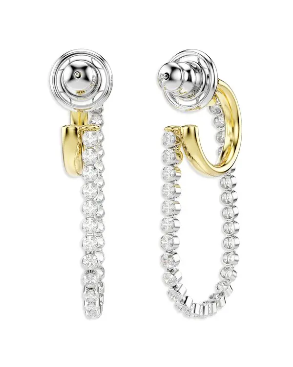 SWAROVSKI Hyperbola Stone Chain Hoop Earrings