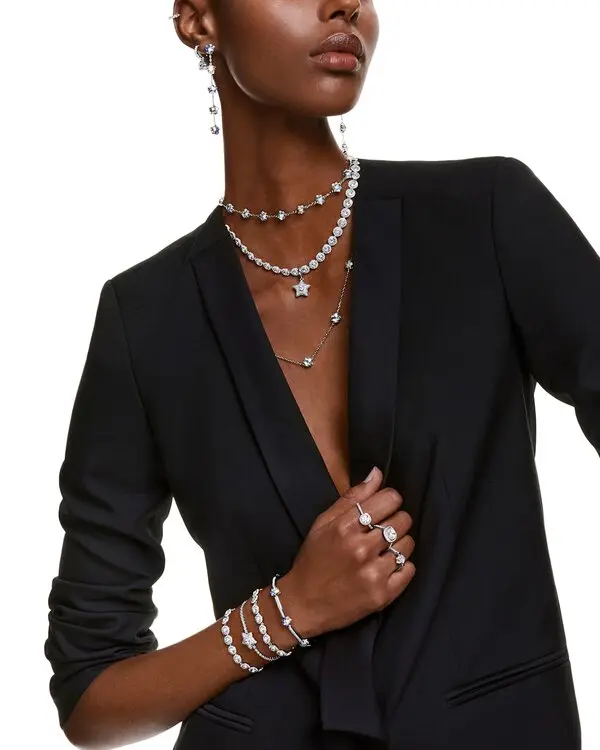 SWAROVSKI Chroma Crystal Star Charm Adjustable Collar Necklace, 14.87-18.87