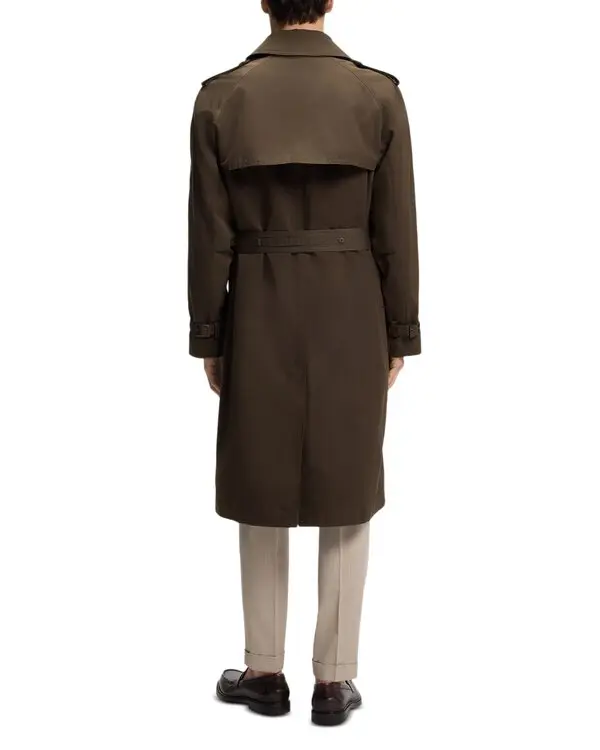 BOSS L-cook Double Breasted Cotton Blend Trench Coat