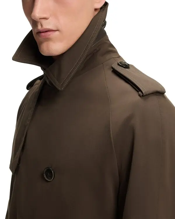 BOSS L-cook Double Breasted Cotton Blend Trench Coat