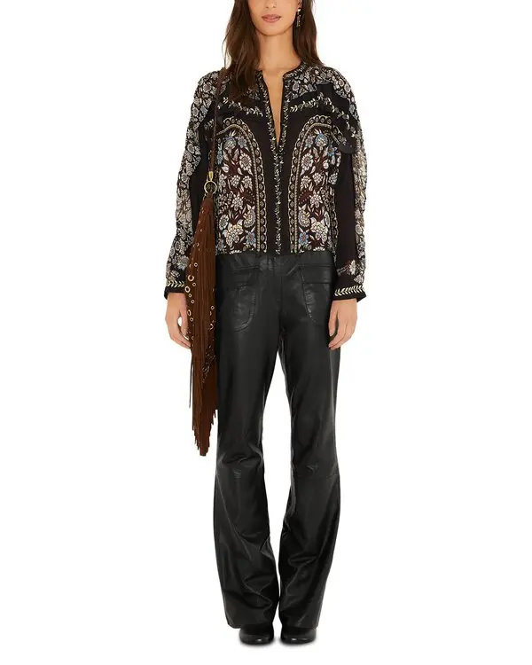 Farm Rio Daniela Band Collar Blouse