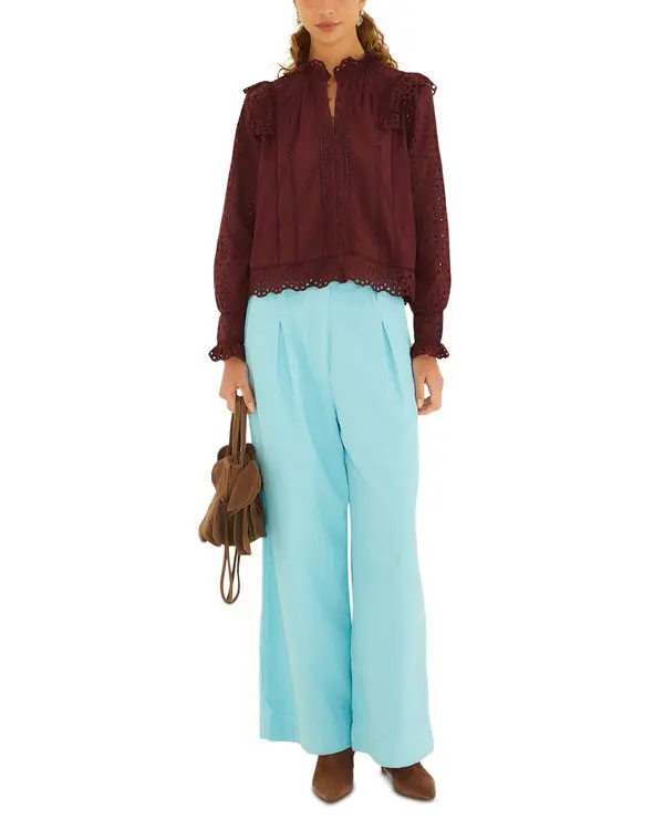Farm Rio Broderie Anglaise Ruffle Blouse