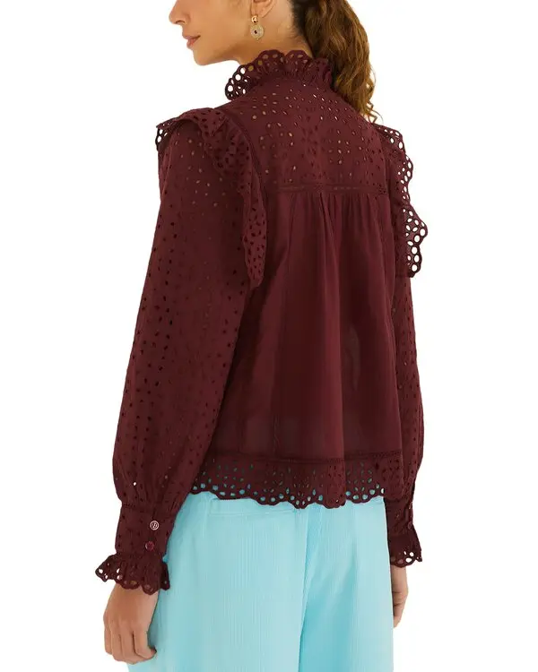 Farm Rio Broderie Anglaise Ruffle Blouse