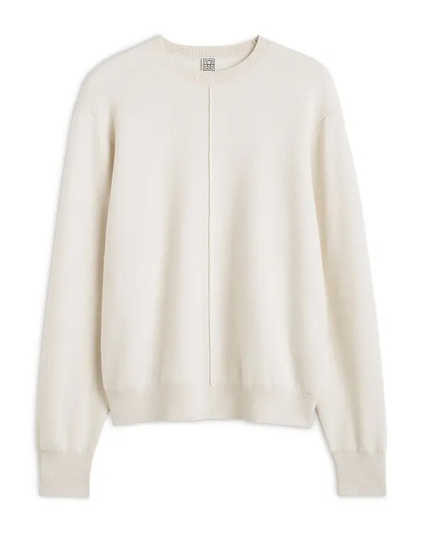 TOTEME Front Seam Stretch Sweater - Ecru