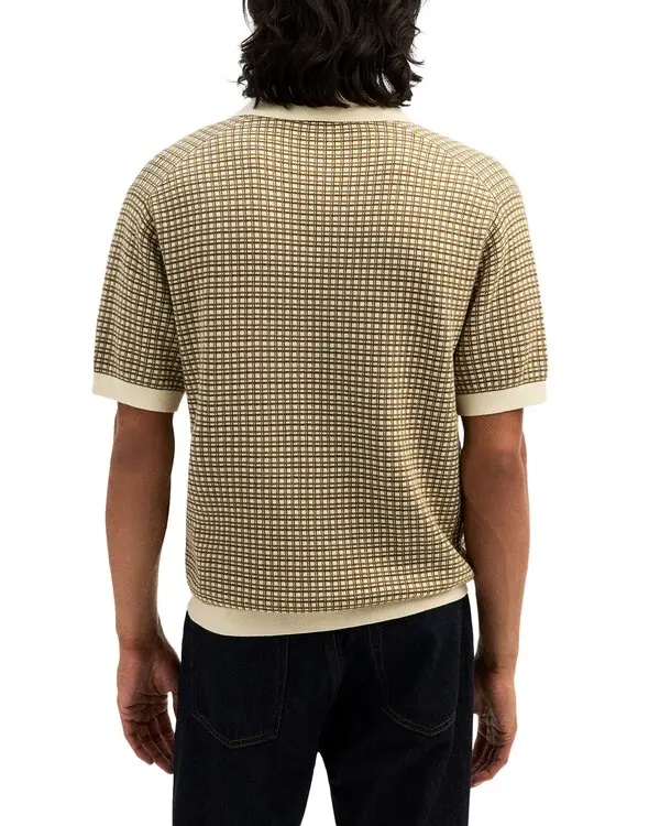 Madewell Johnny Collar Grid Stitch Polo - Creme Fraiche