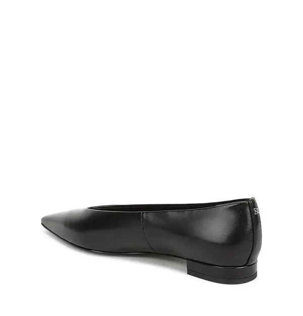 Sam Edelman Emory Pointed Toe Leather Ballet Flats - Black