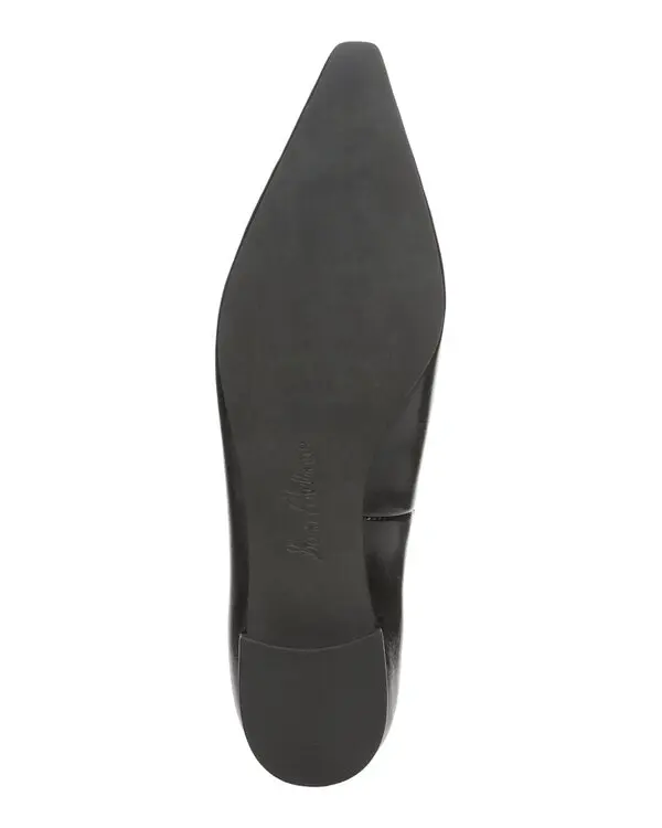 Sam Edelman Emory Pointed Toe Leather Ballet Flats - Black