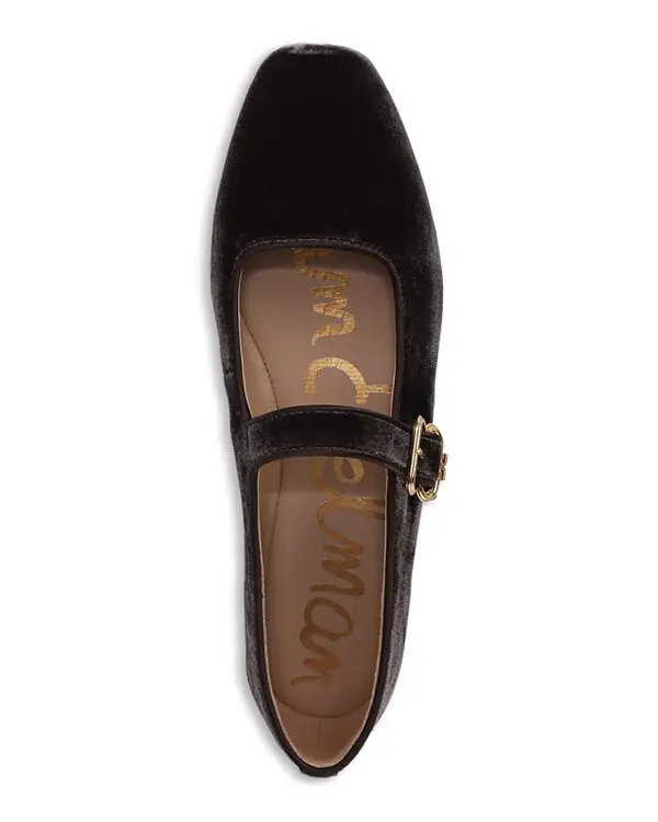 Sam Edelman Michaela Velvet Mary Jane Flats - Mink Brown