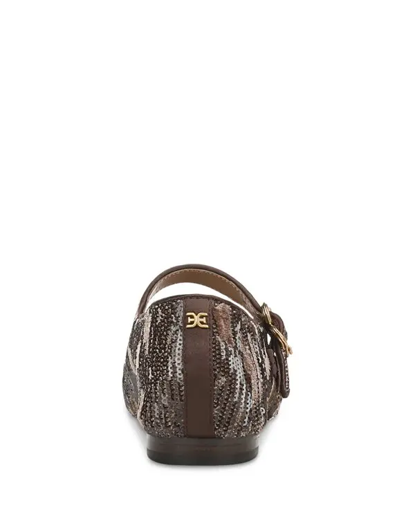 Sam Edelman Michaela Velvet Mary Jane Flats - Mushroom