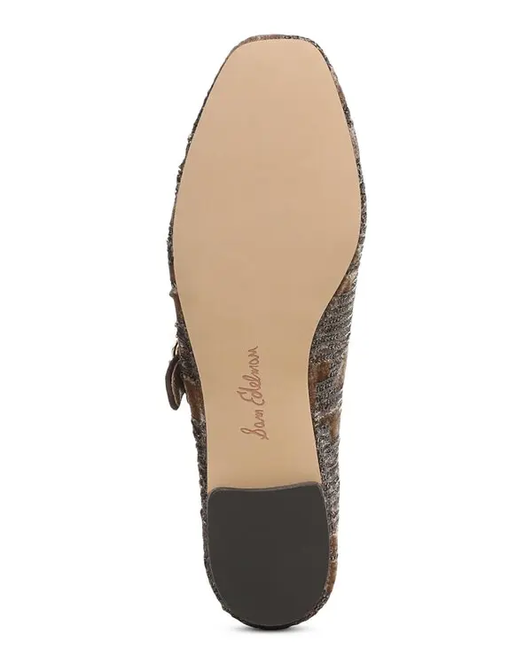 Sam Edelman Michaela Velvet Mary Jane Flats - Mushroom