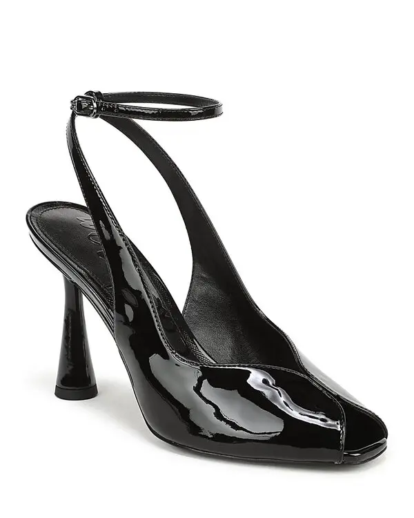 Sam Edelman Esme Patent Leather Peep Toe Heels - Black