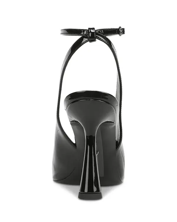 Sam Edelman Esme Patent Leather Peep Toe Heels - Black