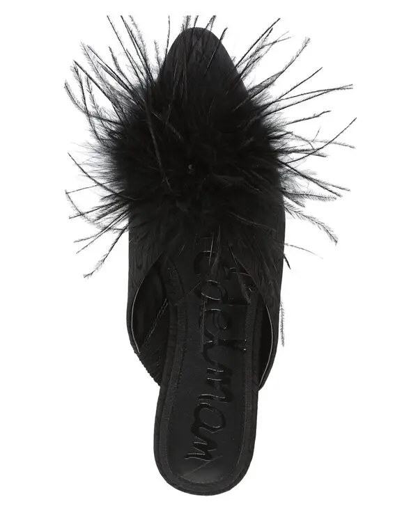 Sam Edelman Khai Feather Mules - Black