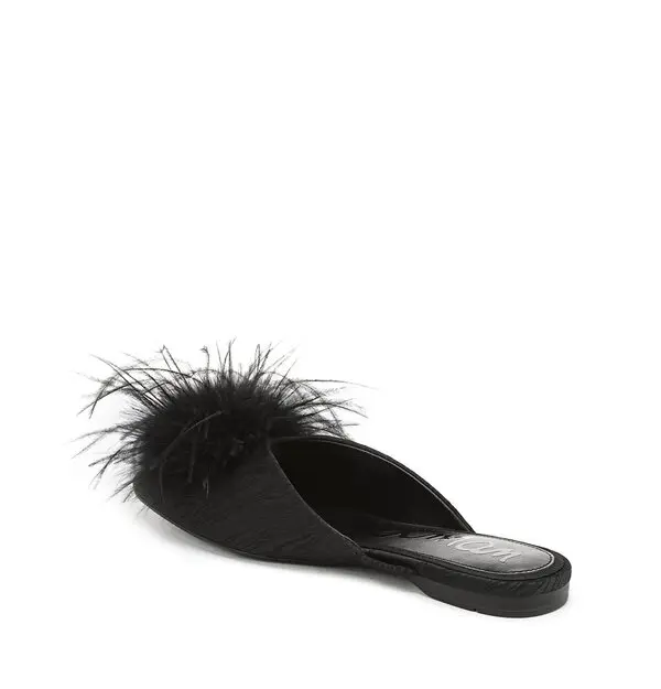 Sam Edelman Khai Feather Mules - Black