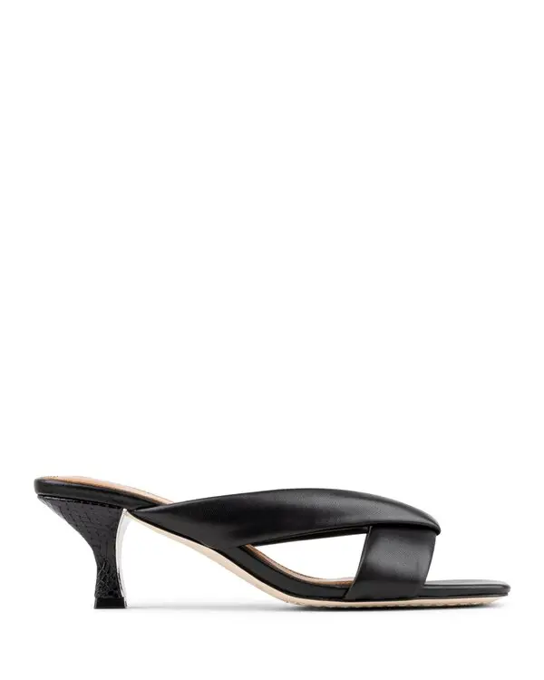 DONALD PLINER Gennessa Mid Heel Mule Sandals - Black